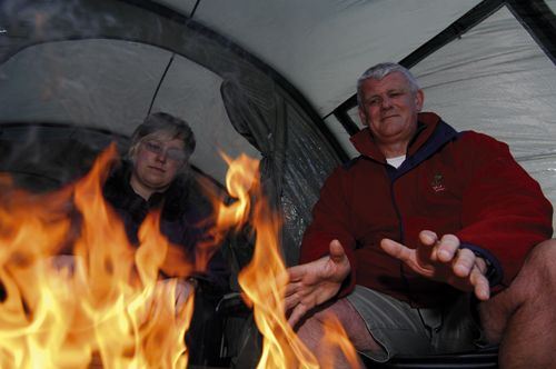 How to keep warm while camping