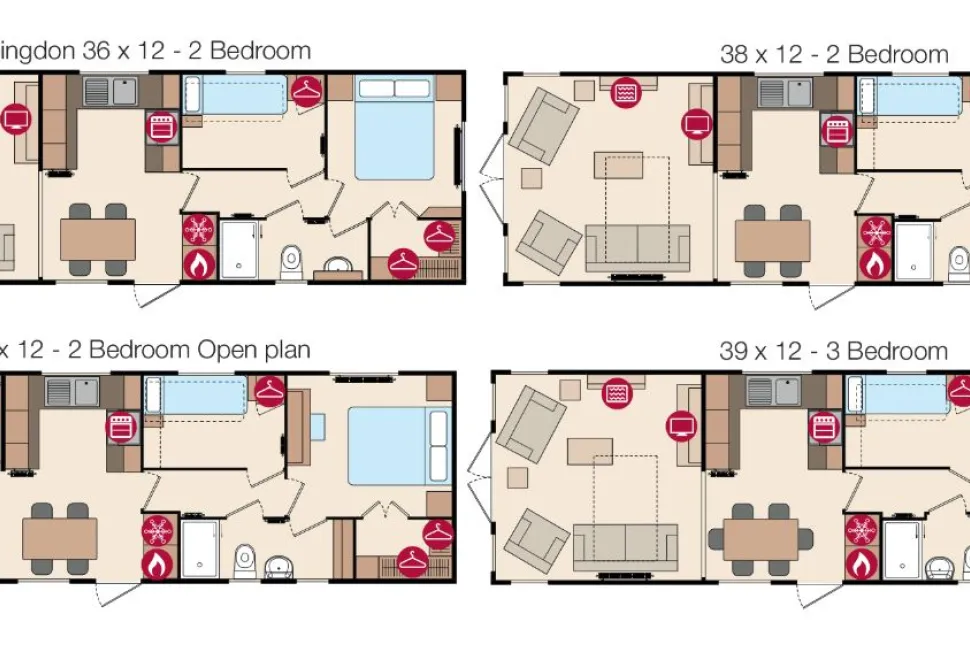 Pemberton Leisure Abingdon 36x12 2 bed 2015 Park and Holiday Home | Out ...