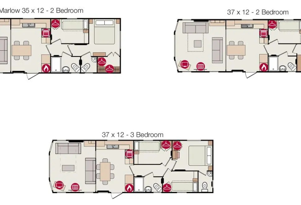 Pemberton Leisure Marlow 35x12 2 bed 2015 Park and Holiday Home | Out ...