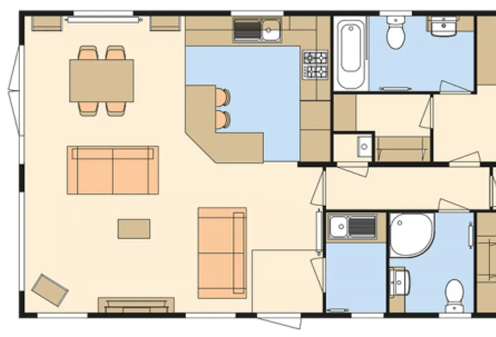 Atlas Caravans Lilac Lodge 40x20 2 bed 2014 Park and Holiday Home | Out ...